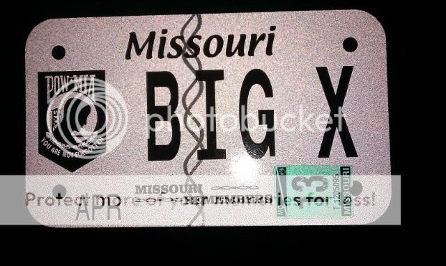 my new MIA-POW MISSOURI LICENSE PLATE | Honda VTX 1300 / VTX 1800 ...
